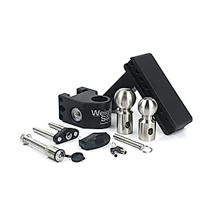 Weigh Safe Adjustable Trailer Hitch Ball Mount - 6" Drop Hitch for 2" Receiver w/ 2 pc Keyed Alike Lock Set, Premium Steel Trailer Tow Hitch w/Built in Weight Scale for Anti Sway, 15,000 lbs GTW