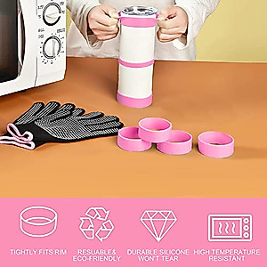 Sublimation Blanks Silicone Bands for Sublimation Tumbler Heat Resistant Gloves Tape Sleeve Accessories Kit for 20 30 oz Skinny Straight Cups for Cricut Mug Press Machine Wrap Bundle Tumbler in Oven