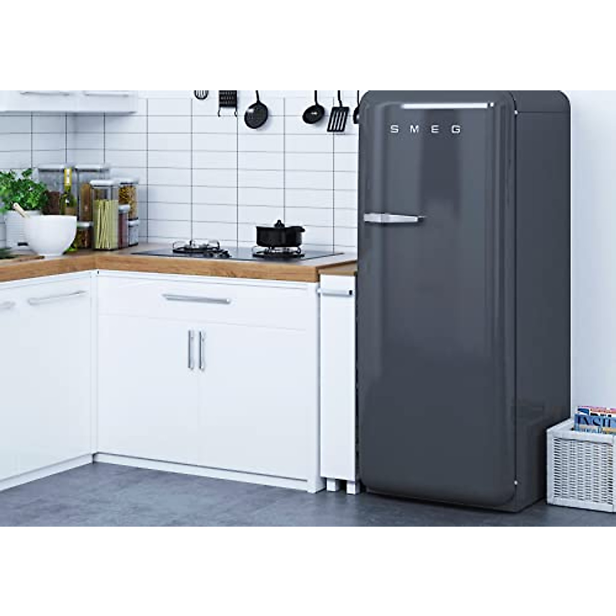 UTEX 4 Tiers Kitchen Slim Storage Cart, Rolling Side Storage Cabinet with Handle for Kitchen Bathroom Laundry Narrow Corner Places,White