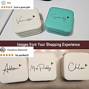 DayOfShe Personalized Name Jewelry Box for Women Girls Custom Travel Jewelry Case with Name for Bridesmaid Proposal Gifts, Travel Jewelry Box for Teen Girls Gifts