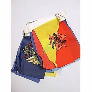 20 Regions of Italy 6 meters BUNTING Flag 20 flags 9'' x 6'' - italian region STRING flags 15 x 21 cm - AZ FLAG