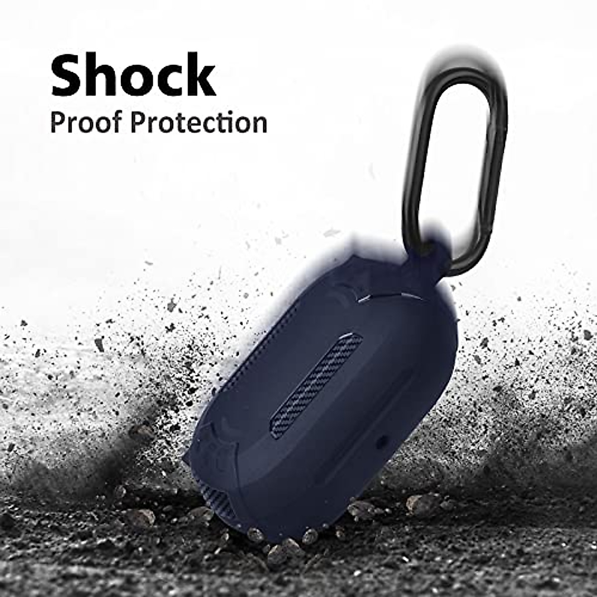 AIRSPO Case Designed for Galaxy Buds Plus Case (2020) / Galaxy Buds Case (2020) Full-Body Protective Skin with Keychain(Midnight Blue)