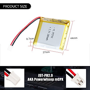 AKZYTUE 3.7V 1800mAh 973742 Lipo Battery Rechargeable Lithium Polymer ion Battery Pack with JST Connector