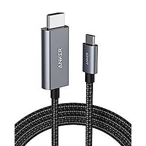 Anker USB C to HDMI Cable for Home Office 6ft, Type C to HDMI Adapter Cable 4K 60Hz for MacBook Pro 2020, iPad Pro 2020, Samsung Galaxy S20/ S10, Dell XPS 13/ 15, and More [Thunderbolt 3 Compatible]