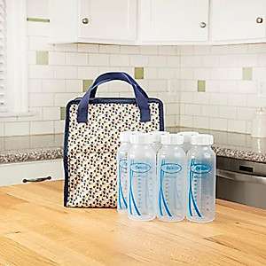 Dr. Brown’s Fold & Freeze Bottle Tote, Breastfeeding Essential Cooler Bag, 6 Baby Bottles Milk Storage - Multicolor