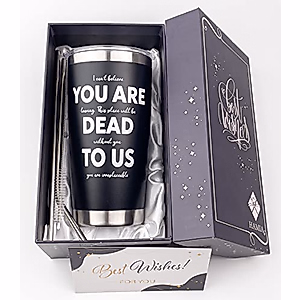 HAMIA Leaving Job Gifts For Coworkers - Farewell , Going Away Gift Coworker New Job, Goodbye, Good Luck Coworkers, Boss, Men, Women. Friends You Are Dead To Us Tumbler, #Tumbler Black