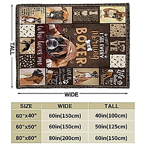 Tupmnbry Boxer Dog Blanket Cute Puppy Throw Blanket Super Soft Flannel Throw Blanket Lightweight Fluffy Plush Fuzzy Bed Blanket for Cute Pet 50"X60"