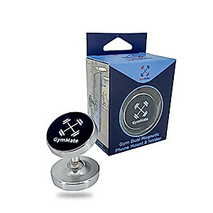 Gym Mate Dual Magnetic Phone Mount & Holder. Attaches magnetically to Metal Surface. Shoot Hands-Free Videos While Working Out. Strong Joints and Magnets. Compact Size.