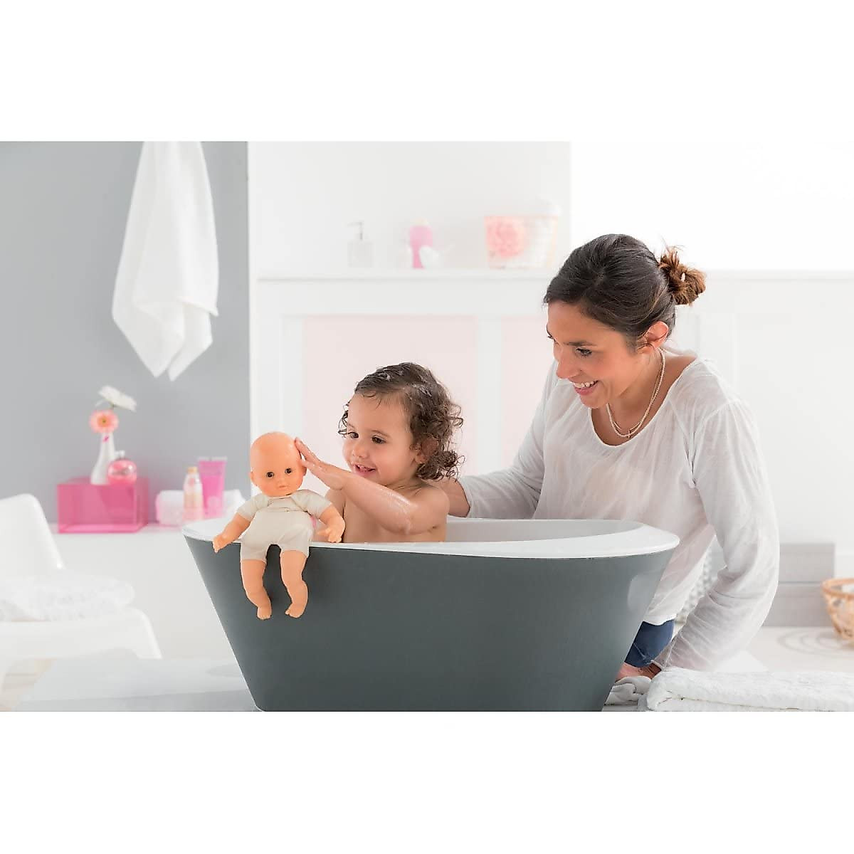 Corolle Bebe Bath Marin Baby Doll - 12" Soft-Body with Rubber Frog Toy, Safe for Water Play in Bathtub or Pool, Vanilla-Scented - for Kids sges 18 Months and up