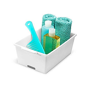 madesmart Classic Small Deep Bin - White | CLASSIC COLLECTION | Heavy-duty | Non-slip Lining and Rubber Feet | BPA-Free