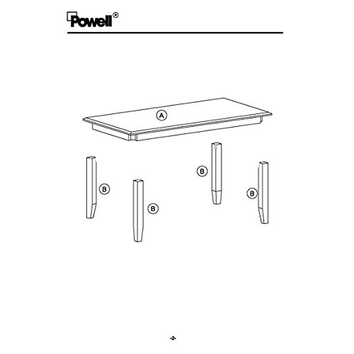 Powell Furniture Jane 5 Piece Dining Set, White