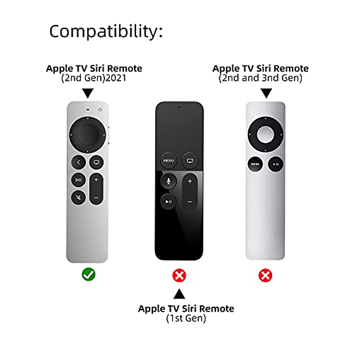 K TOMOTO Compatible with Apple TV 4K Siri Remote Case 2021, Silky-Soft Anti-Slip Protective Silicone Cover for Siri Remote Control 2nd Generation [Lanyard Included], Pine Green