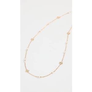 Tory Burch Women's Kira Pearl Delicate Necklace, Tory Gold/Pearl, One Size