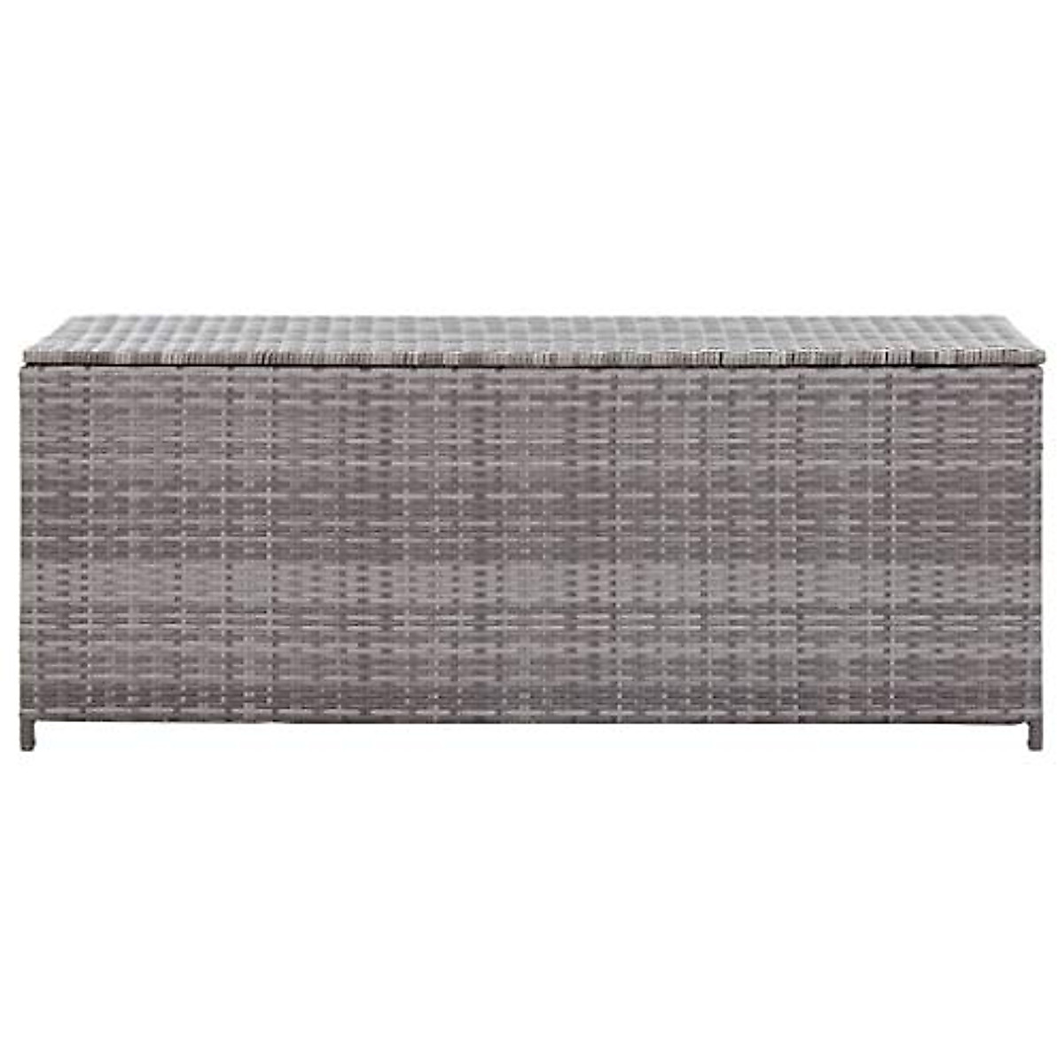 loibinfen Patio Storage Box Gray 59.1"x19.7"x23.6" Poly Rattan Patio Garden Outdoor Storage Container for Toys, Furniture Deck box (Weight:31.75 lbs)