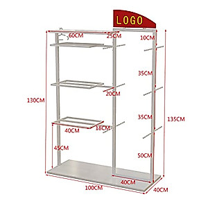 Clothing Store Bra Rack Shorts Socks Display Rack,Floor-to-Ceiling Shopping Mall Retail Store Island Shelf,Modern Metal Clothes Hanger with Top Divider, Multifunctional Tank Tops Hangers