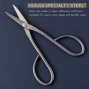 Wazakura Yasugi Stainless Steel Made in Japan Satsuki Bonsai Scissors 7.09" (180 mm), Hasami Pruning and Trimming Shears, Japanese Gardening Tools - Yasugi Stainless Steel Satsuki