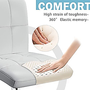 OUTMASTER 360° Office Desk Chair,PU Adjustable Rolling Task Chair with Backrest for Barber,Office,Home, Computer,360° Swivel,Armless