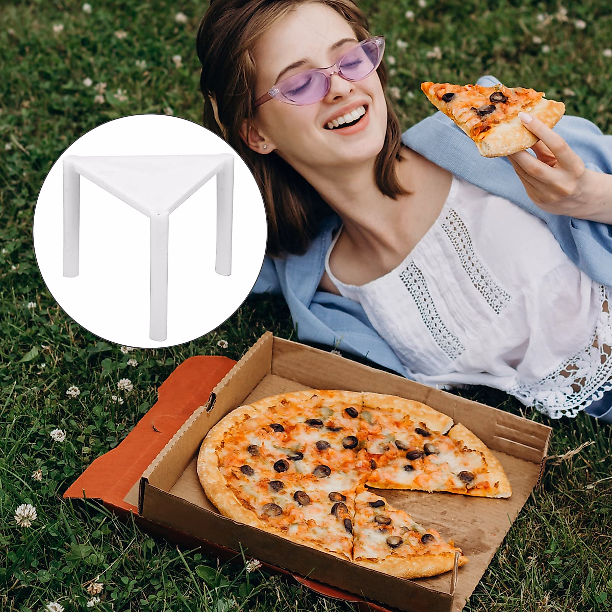 UPKOCH 100pcs Pizza Saver Tabletop Pizza Saver Pizza Tripod Pizza Box Saver Stand Tripod Stack