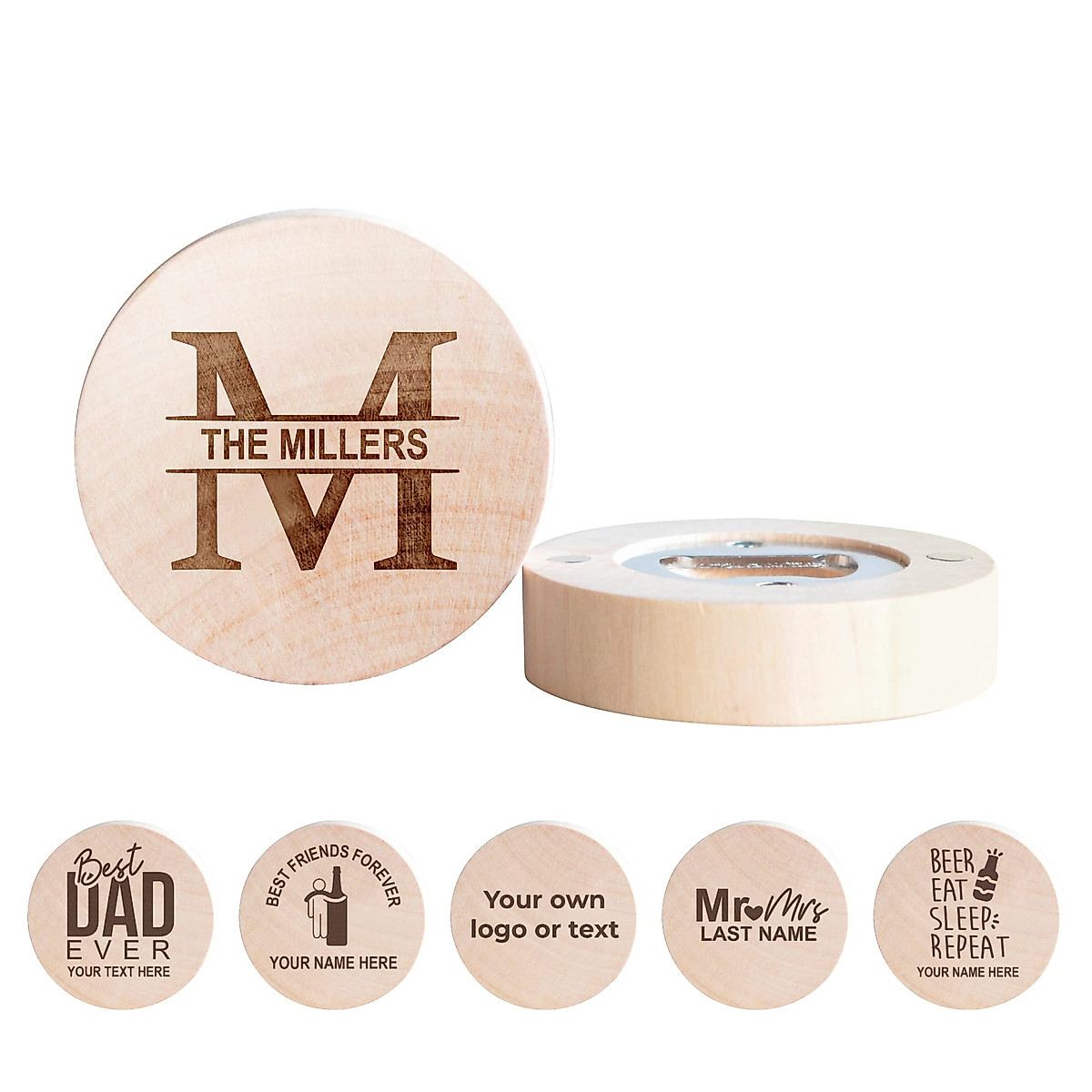 Lot of custom wooden bottle opener fridge magnet wedding favors, personalized engraved beer opener bulk party favors & souvenirs, men groomsmen gift box father's day present