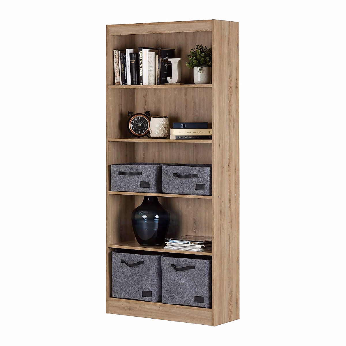 South Shore Axess 5-Shelf Bookcase - Rustic Oak