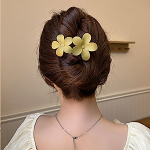 8 PACK Flower Alligator Hair Clips Matte Curved Hair Claw No Slip Hair Clips Volume Strong Hold Clip Hair Claw Hair Accessories for Women Girls