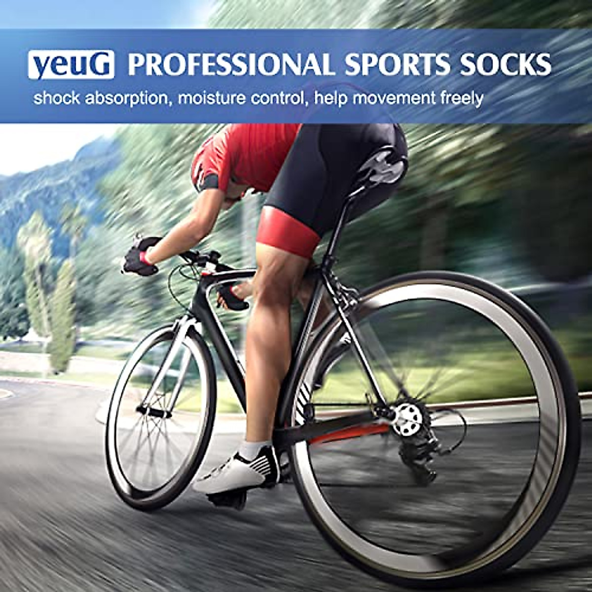 yeuG Copper Compression Socks for Men & Women Circulation- Arch Ankle Support for Athletic Running Medical Cycling（L/XL