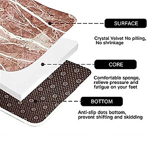 Pink Gray Black Marble Texture Area Carpet, Irregular Geometry Light Luxury Washable Rug, Comfortable Soft Breathable Non-Slip Backing for Living Room Bedroom Study Office Decor3 x 4ft