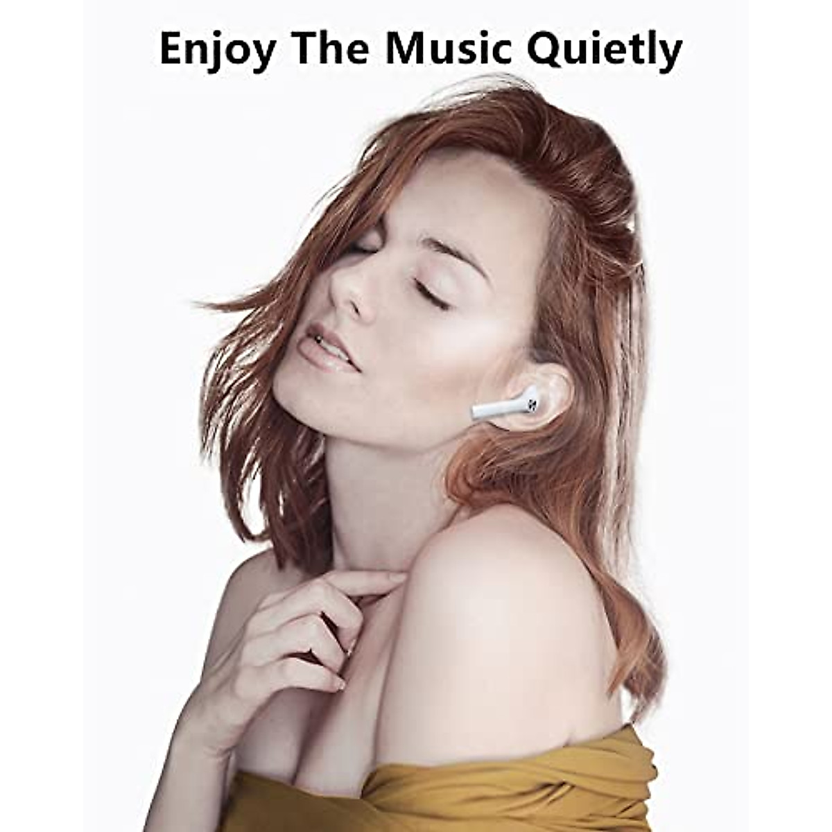 Wireless Earbuds, Bluetooth Earphones, Air Buds Pods Ear Buds with HiFi Stereo Sound 13mm Dynamic Driver Clear Call, IPX6 Waterproof Wireless Headphones, 24 Hrs Compatible for iPhone Android, White