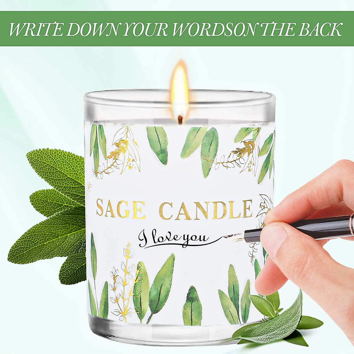 Candles, 6 Pack Sage Candles for Cleansing House Negative Energy, Scented Candles Gifts Set for Women, Soy Scented Candles for Home Scented, Alternative to Smudge Sticks, Relax & Restore Body & Mind