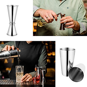Boston Shaker Set Stainless Steel Cocktail Shaker Set 20oz & 25oz Martini Shakers Bartending Kit Drink Shaker Bar Tools for Drink Mixing with Strainer Jigger Recipes Booklet (5 Pieces)