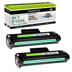 greencycle Compatible Toner Cartridges Replacement for Samsung MLT-D104S MLT-D104L High Yield for Ml1665 Ml1660 Ml1865w Printer (Black,2 Pack)