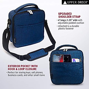 UPPER ORDER Reusable Insulated Lunch Box for Men and Women (Black) Durable Leakproof Cooler Tote Bag Freezable Lunch Bag for Adults. Top Women and Mens Lunch Box for Office Work, Picnic.