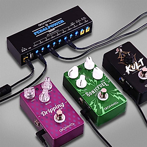 GOKKO Guitar Pedal Power Supply 10 Isolated DC Output for 9V 12V 18V Effect Pedal with Smart Short Circuit and Over Current Protection