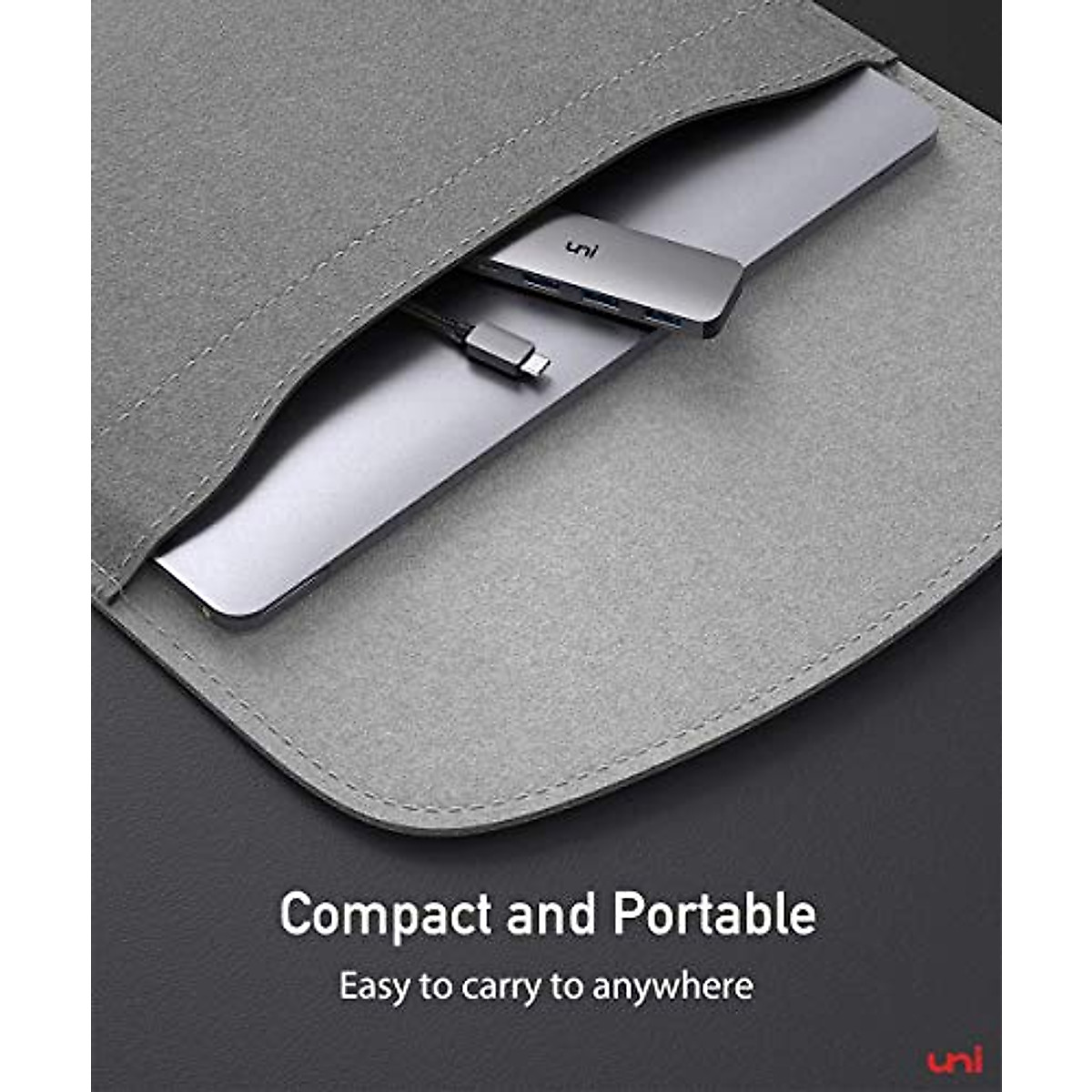 USB C to USB Hub with 100W PD, uni (Slim& Aluminum& Nylon) USB Type C to USB Adapter with Hight Speed 3*USB 3.0, USB-C Power Delivery, Thunderbolt 3 Compatible with MacBook Pro, XPS, Pixelbook