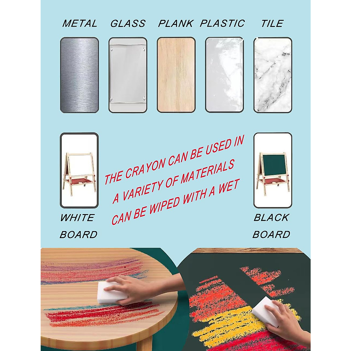 luckyrain Washable Crayons for Kids, 12 Colors Washable Toddler Crayons, Non-Toxic Baby Crayons, Coloring Art Supplies, Gift for Boys and Girls Back to School