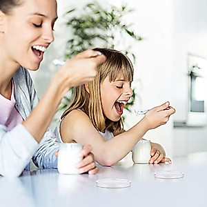 Tessco Yogurt Container Lids Canister Not Included Clear Plastic Jar Replacement Covers Compatible with Oui Jars(24 Pieces)