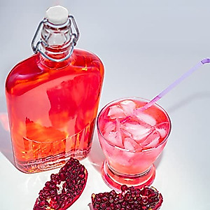 TOPZEA Set of 8 Swing Top Glass Flask, 8.5 Oz Clear Glass Hip Whiskey Flask Pocket Drinking Flask with Airtight Stopper, Easy Cap Liquor Bottle for Spirits, Beer, Brewing Bottle for 2nd Fermentation