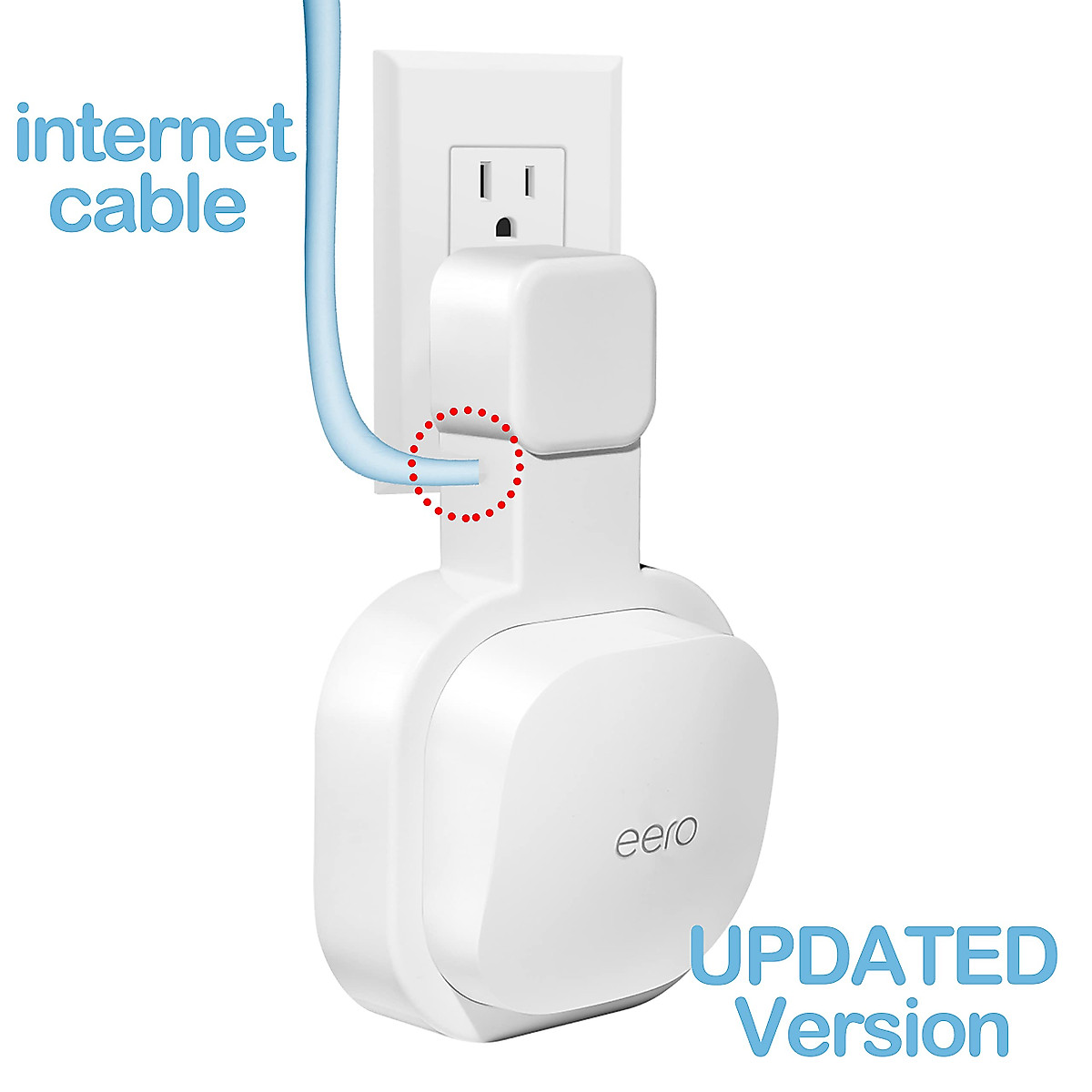 Wall Mount ONLY for eero 6 Dual-Band mesh WiFi System, eero 6 Wall Mount, Outlet Wall Mount for eero 6 Router and Extender (1)