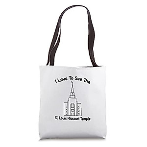 St Louis MO Temple, I love to see my temple, primary Tote Bag
