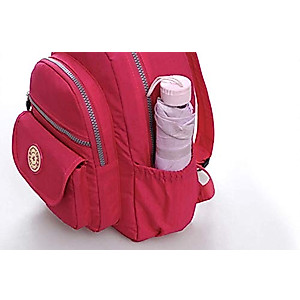 Waterproof Mini Backpack Women Purse Nylon Shoulder Rucksack Small Travel Bag (Purple)