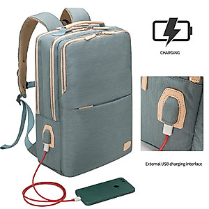 NOBLEMAN Backpack for women and man,Waterproof travel work Backpack, 15.6 Inch Laptop Backpack, Daypack, with USB (Aqua Plus)