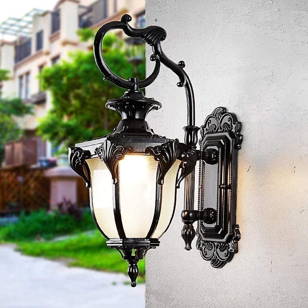 MXJCC Outdoor Wall Light Fixture, Clear Hammered Glass for Exterior House Porch Patio Outside Deck Garage Front Door Garden Home