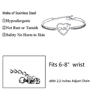 BNQL CNA Certified Nurse Assistant Stethoscope Heart Bracelet CNA Charm Jewelry Gifts for Nursing Student (Bracelet)