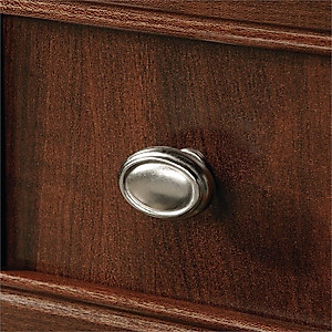 BOWERY HILL Home Office Computer Desk with Hutch, CPU Storage, Letter Size File Hanging Drawer in Cherry