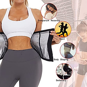 NINGMI Waist Trainer for Women Cincher Corset Waste Timmer Sweat Belt Tummy Control Sauna Workout Girdle Weight Loss Shaper Black