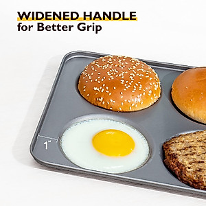 HONGBAKE 2 Pack 4-Cup Large Muffin Top Pan Set of 2 and 8-Cavity Mini Loaf Baking Pan