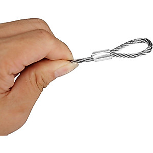 MOUNTAIN_ARK Safety Security 110lb. 25.5" Stainless Steel Cables for Stage Lighting (Silver 20 Pack) (Buckle End and Looped End)