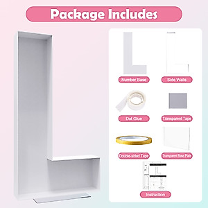 Xiomot 4FT Marquee Letters Mosaic Large Letters L Balloon Frame for Birthday Party Wedding Backdrop Decoration Anniversary Baby Shower Day Decor Pre-Cut Big Foam Board with Acrylic Plate Base