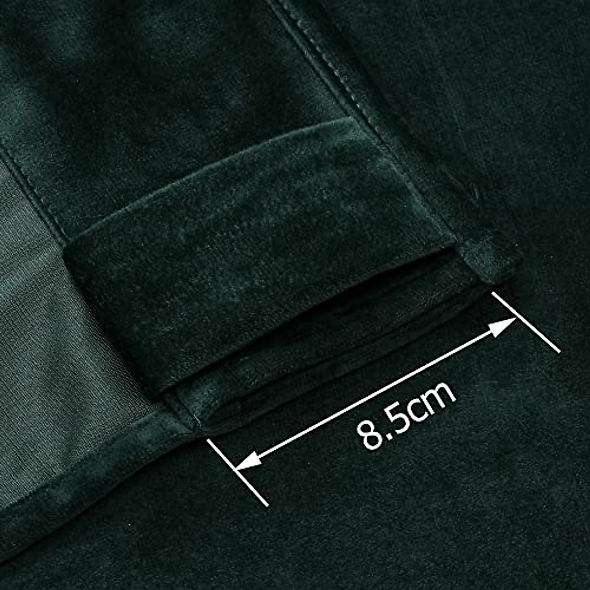 Benedeco Dark Green Velvet Curtains for Bedroom Window with Back Tab, Super Soft Vintage Luxury Heavy Drapes, Room Darkening Thermal Insulated Curtain for Living Room, W52 by L108 inches, 2 Panels