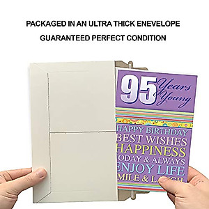 Happy 95th Birthday Greeting Card | Made in America | Eco-Friendly | Thick Card Stock with Premium Envelope 5in x 7.75in | Packaged in Protective Mailer | Prime Greetings